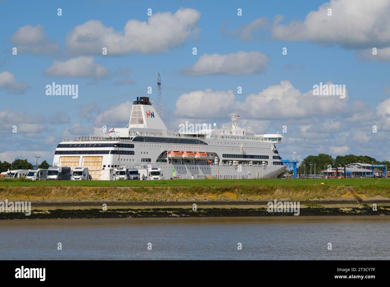 Ship Romantika of Holland Norway Lines at Emskai, Emden, East Frisia ...
