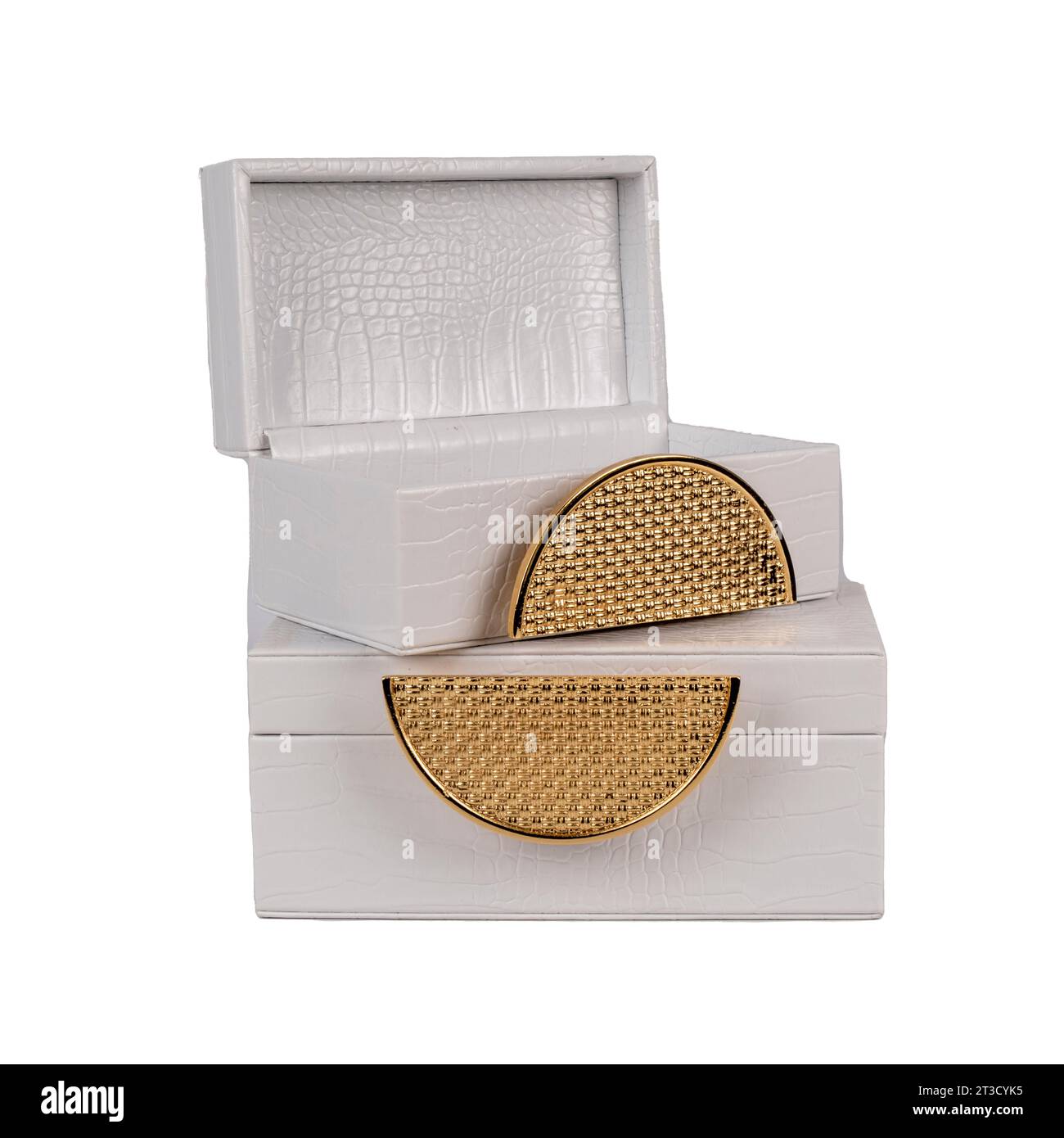 luxury decorative boxes hand made leather isolated Stock Photo - Alamy