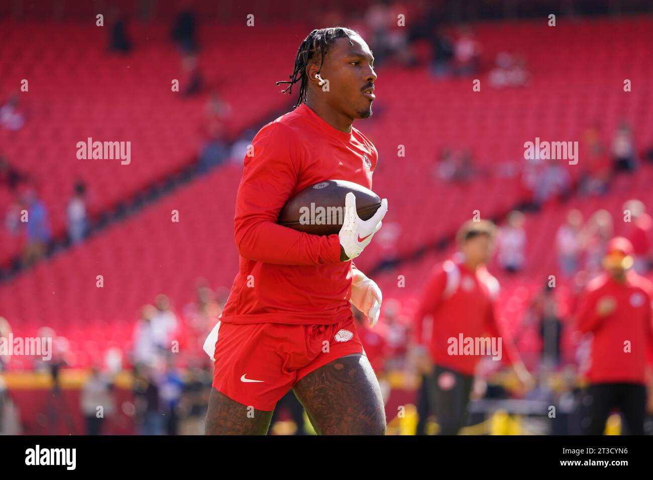 Kansas City Chiefs wide receiver Mecole Hardman Jr. warms ups prior to ...