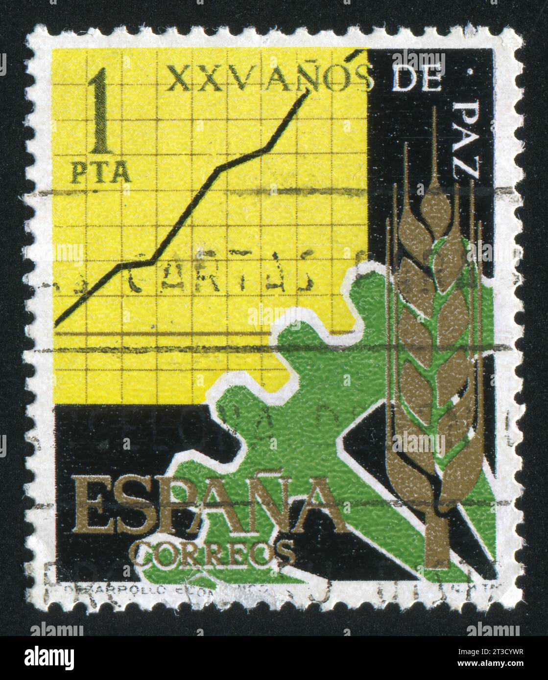 SPAIN - CIRCA 1964: stamp printed by Spain, shows Economic development ...
