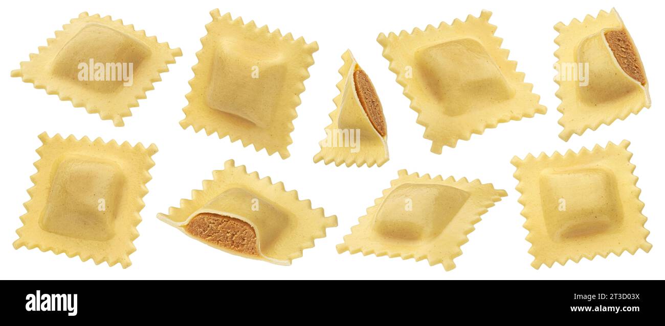 Ravioli isolated on white background, full depth of filed Stock Photo ...