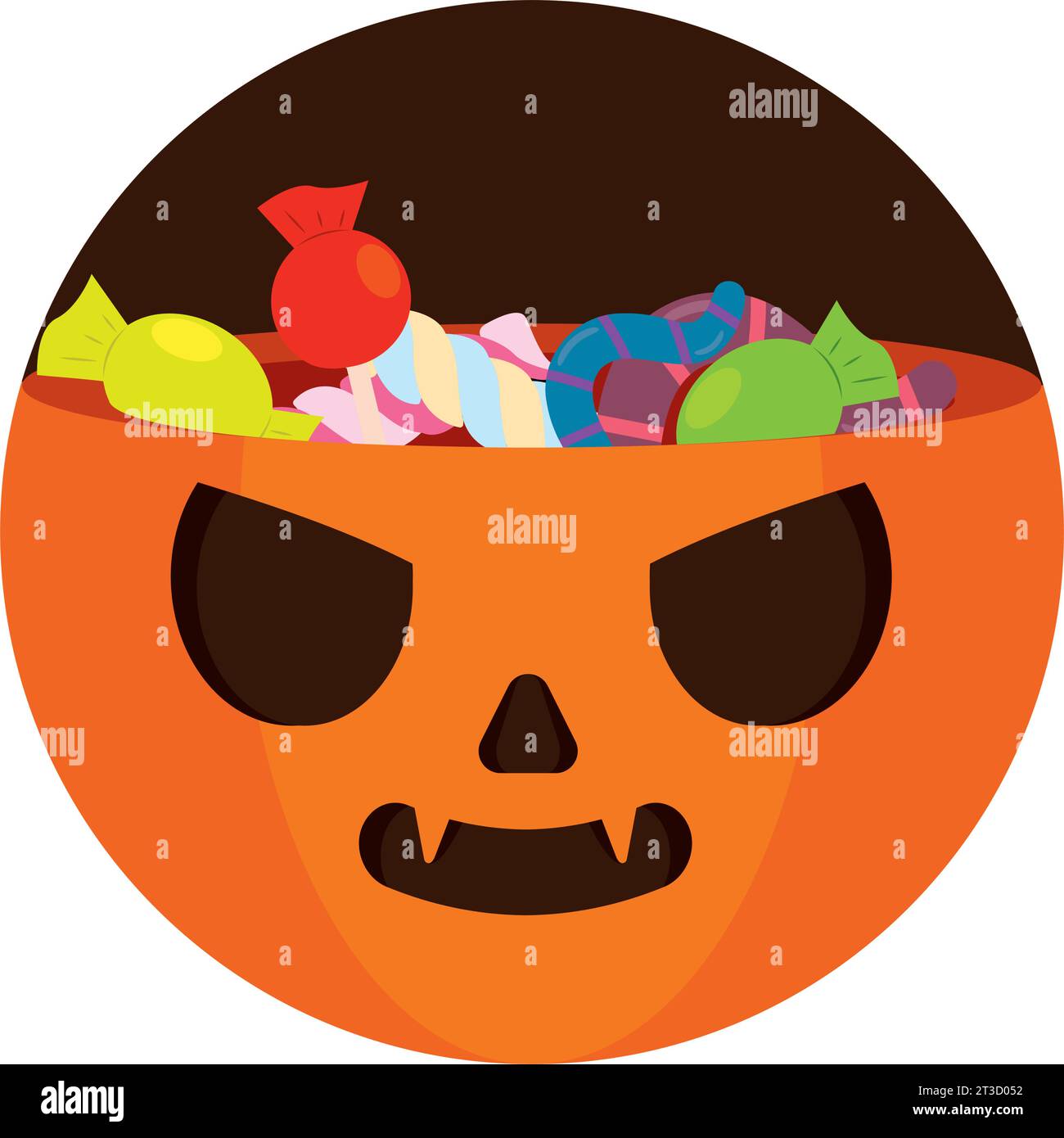 Colored halloween candies pumpkin basket Vector Stock Vector Image ...