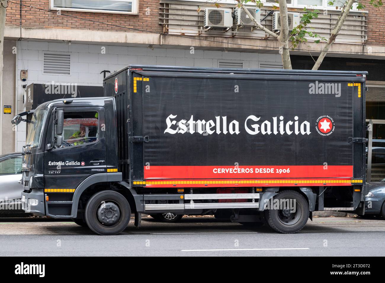A truck from the Spanish brewing company Estrella Galicia seen in ...