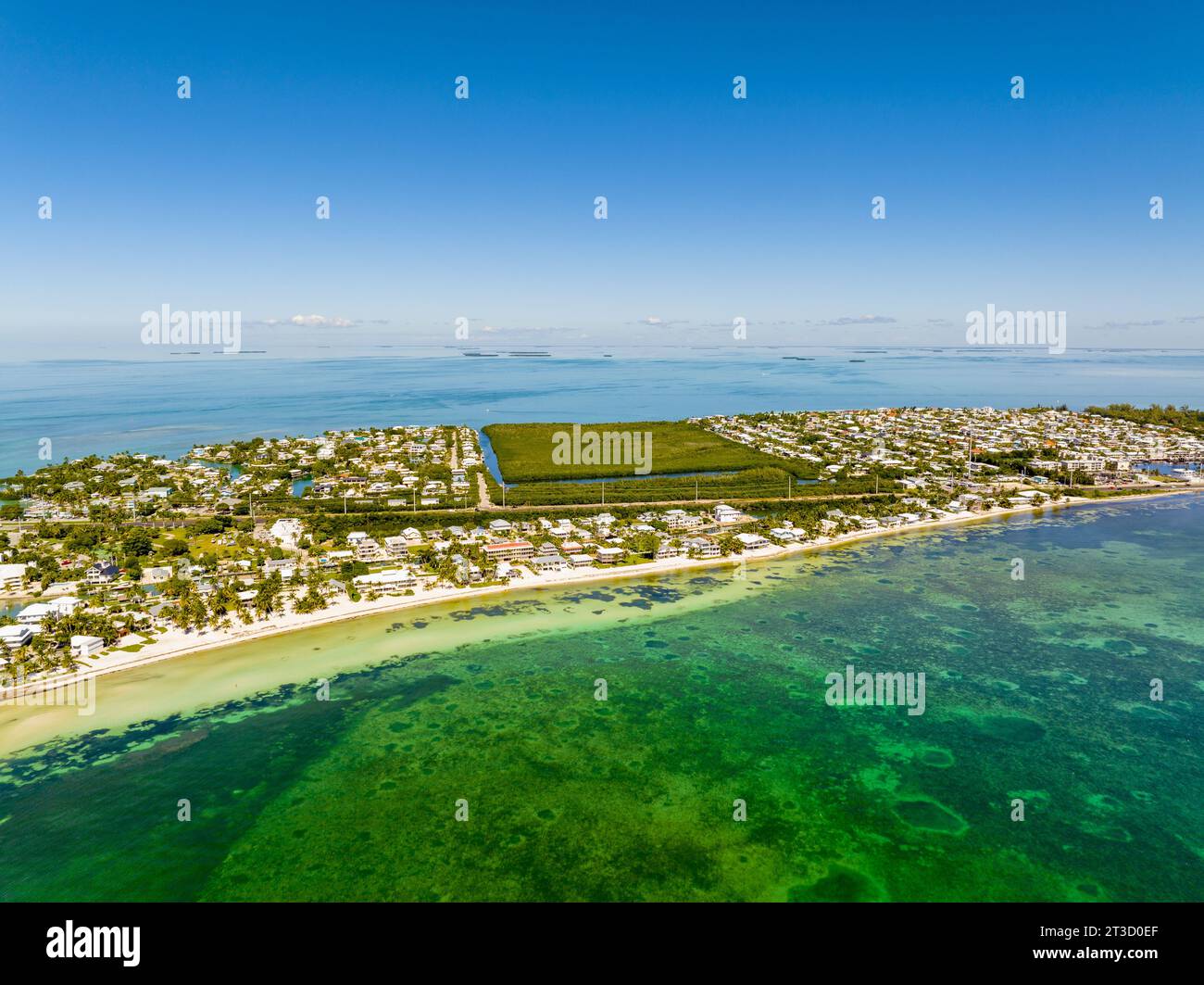 Aerial drone photo Florida Keys residential neighborhoods Stock Photo ...