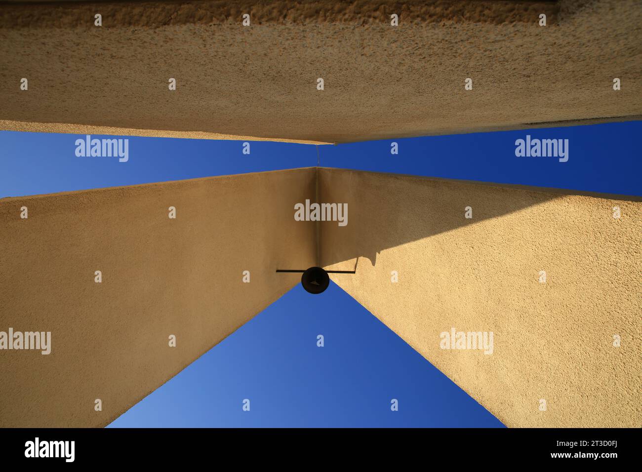 concrete church bell seen from low angle,modern architecture Stock ...