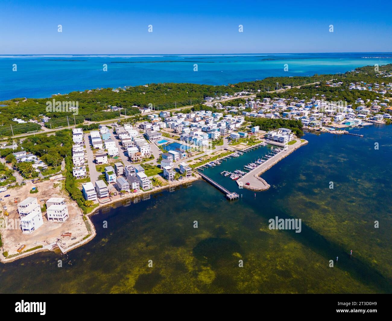 Aerial photo residential neighborhoods in the Florida Keys Stock Photo ...
