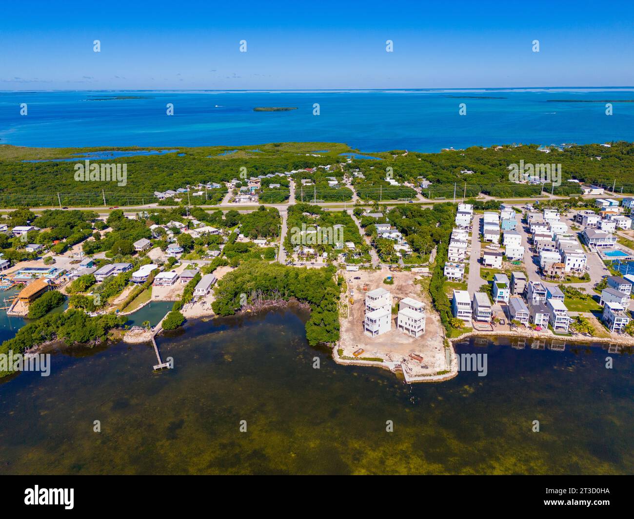 Aerial photo residential neighborhoods in the Florida Keys Stock Photo ...