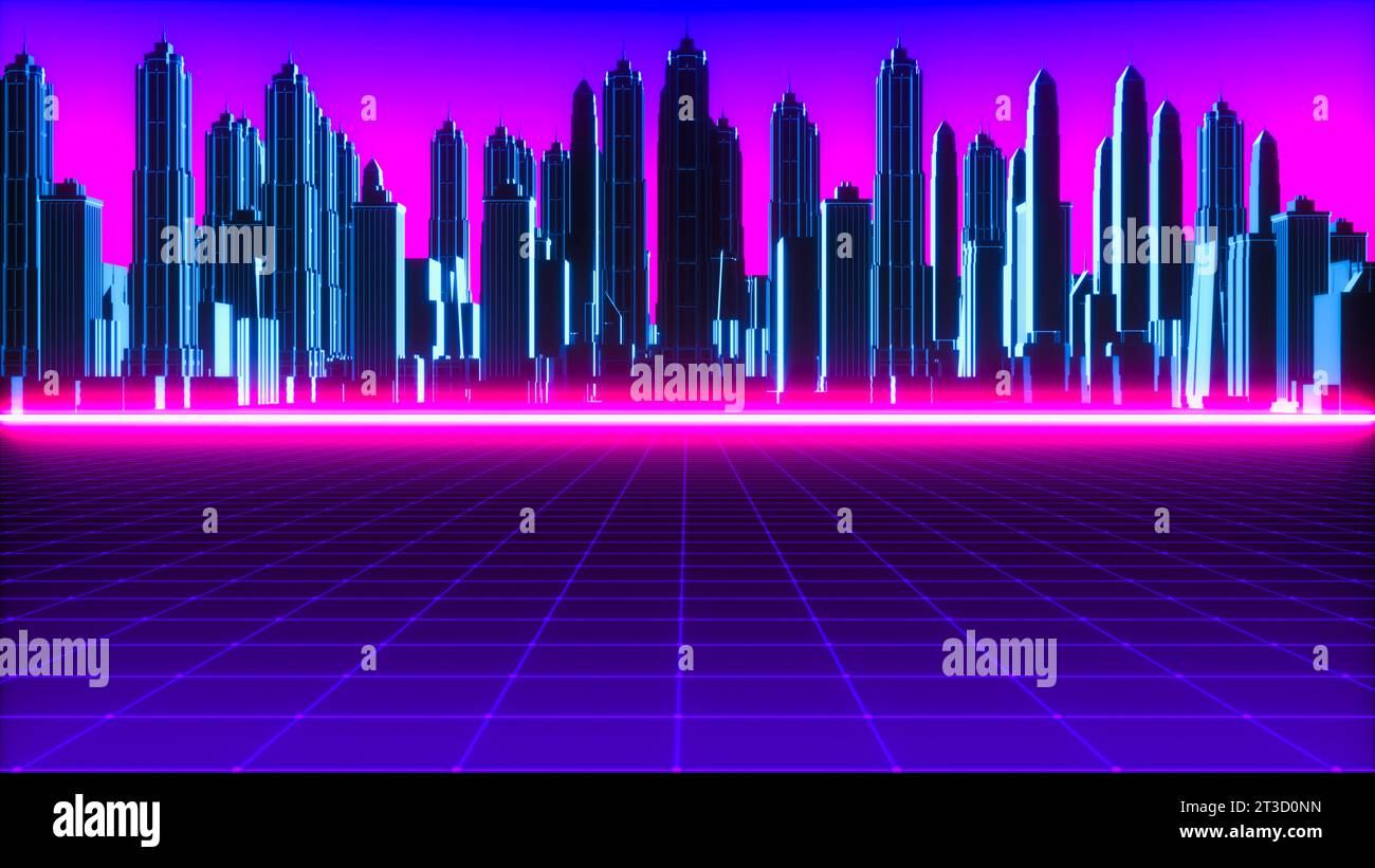 Skyscrapers in virtual world 3d hi-res stock photography and images - Alamy