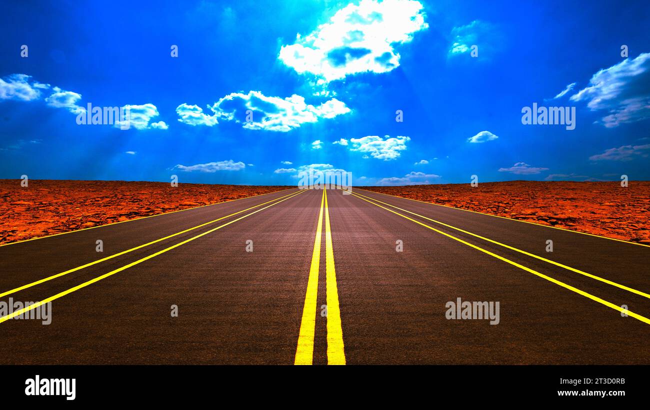a highway to infinity(3d rendering Stock Photo - Alamy