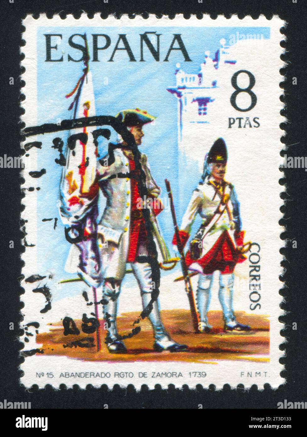 SPAIN - CIRCA 1974: stamp printed by Spain, shows Standard-bearer and ...