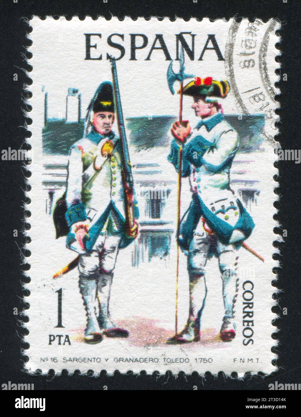 SPAIN - CIRCA 1975: stamp printed by Spain, shows Sergeant and ...
