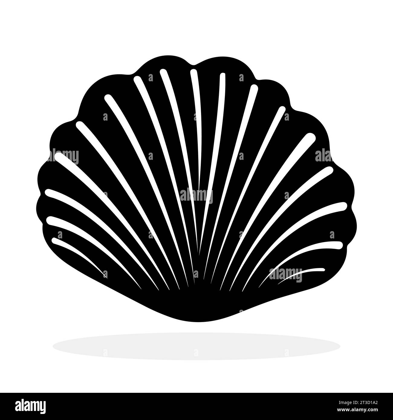 Sea shell icon. Black pearl shell icon. Vector illustration. Shell ...