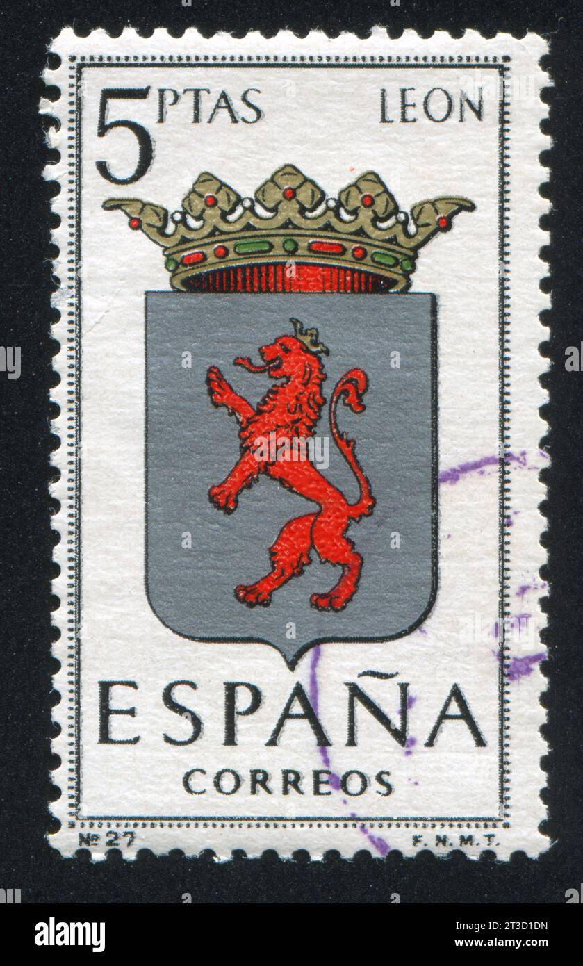 SPAIN - CIRCA 1964: stamp printed by Spain, shows Provincial Arms, Leon ...