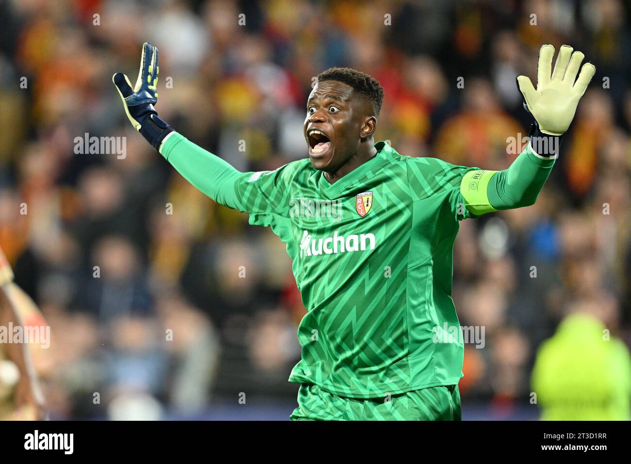 Lens, France. 24th Oct, 2023. Brice Samba (30) of RC Lens pictured ...