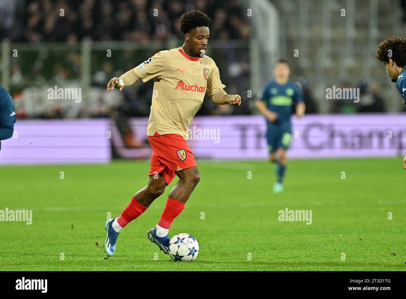 Lens, France. 24th Oct, 2023. Elye Wahi (9) of RC Lens pictured in ...