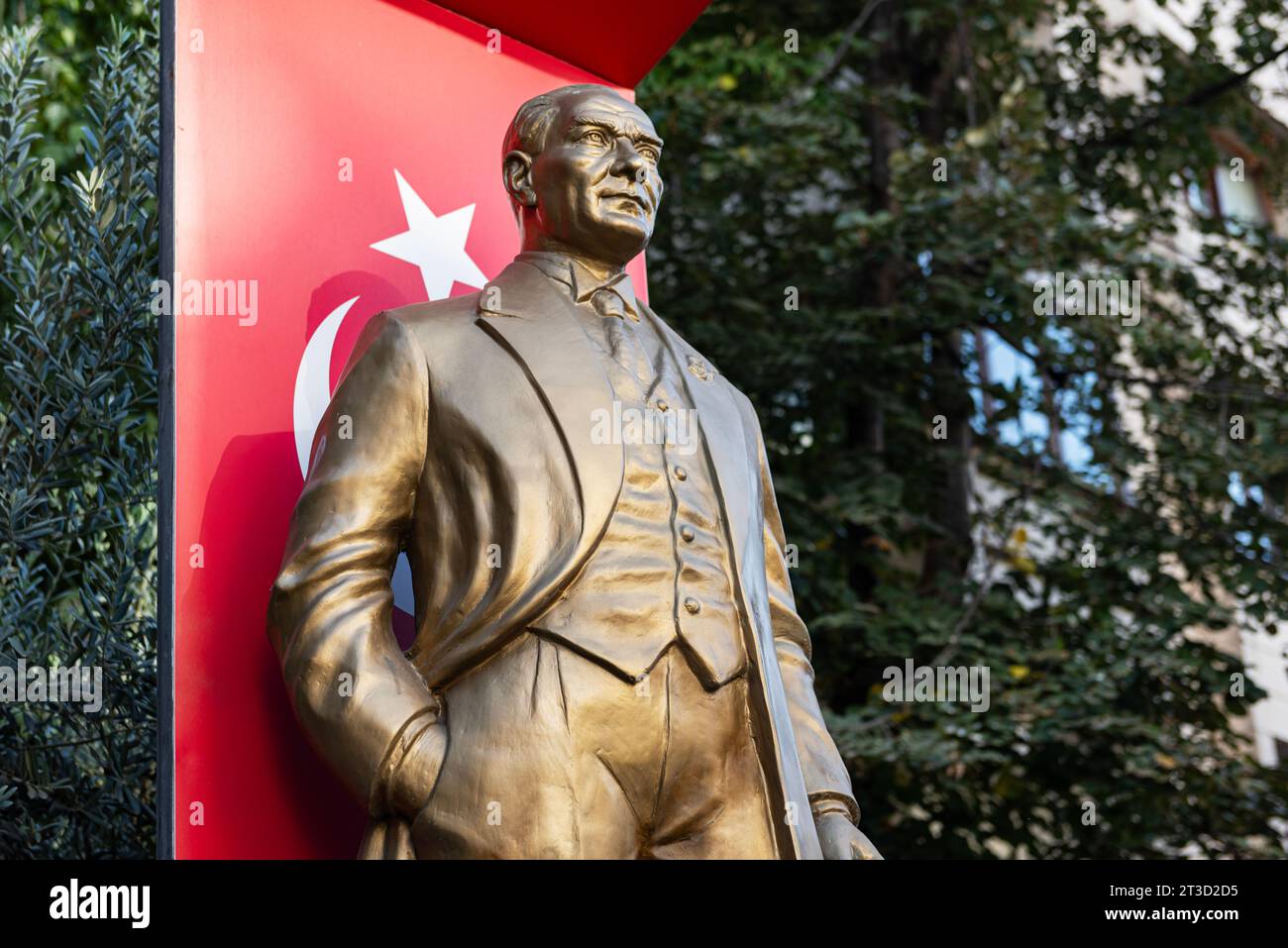 ISTANBUL, TURKEY - JULY 15, 2023: Mustafa Kemal Ataturk monument. The ...