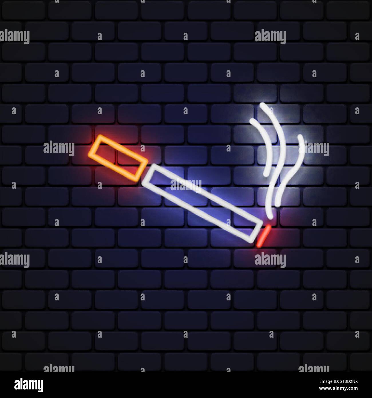 Cigarette neon icon in abstract style on black background. Vector ...