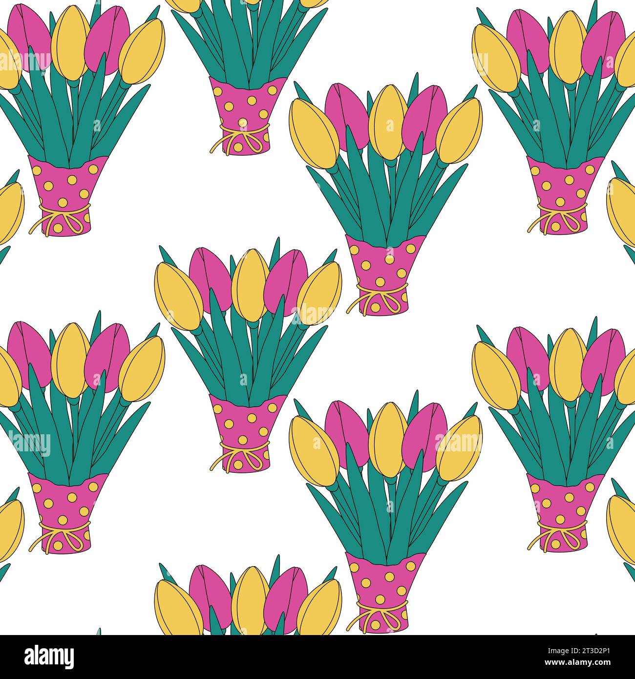Bright spring bouquet tulips Stock Vector Images - Alamy