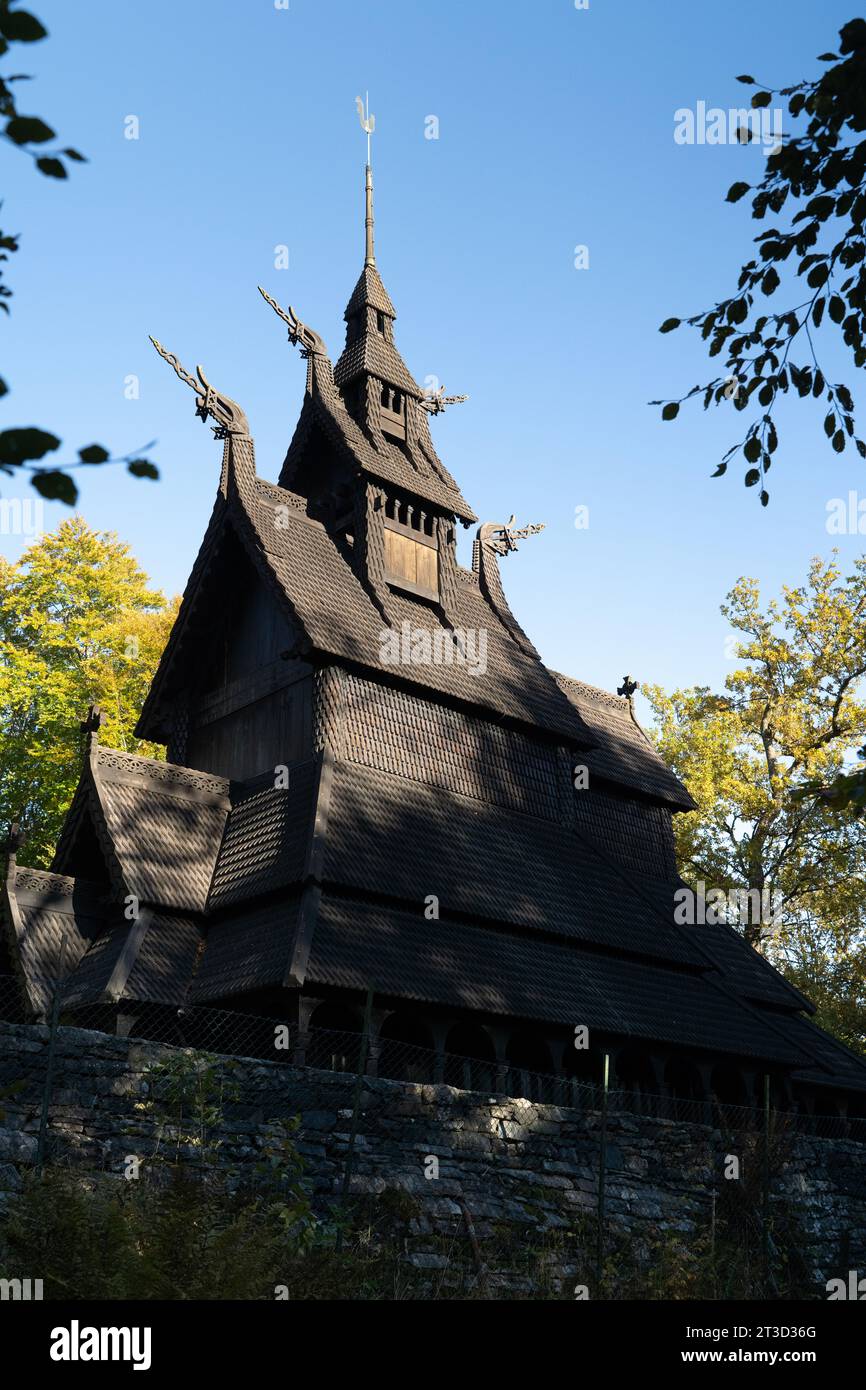 Fantoft Stave Church is a reconstructed stave church in the Fana ...