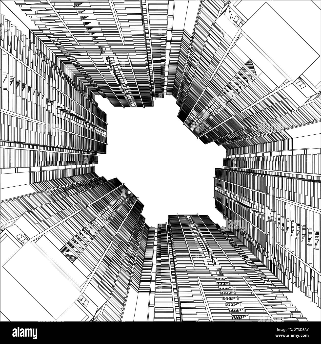 Skyscraper Residential Building Vector. Skyscraper Landscape View From ...