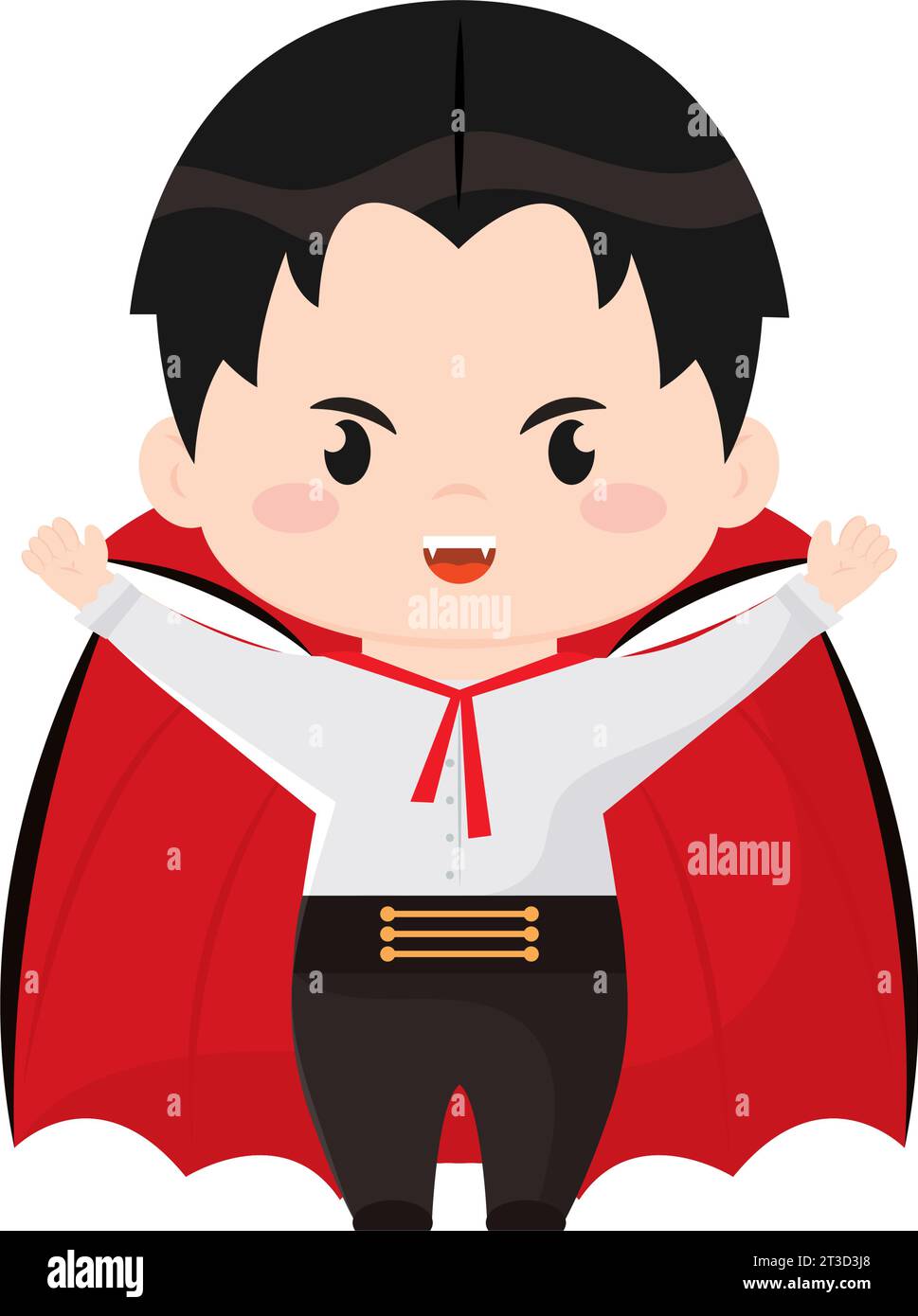 Cute kawaii vampire costume Halloween season Vector Stock Vector Image ...