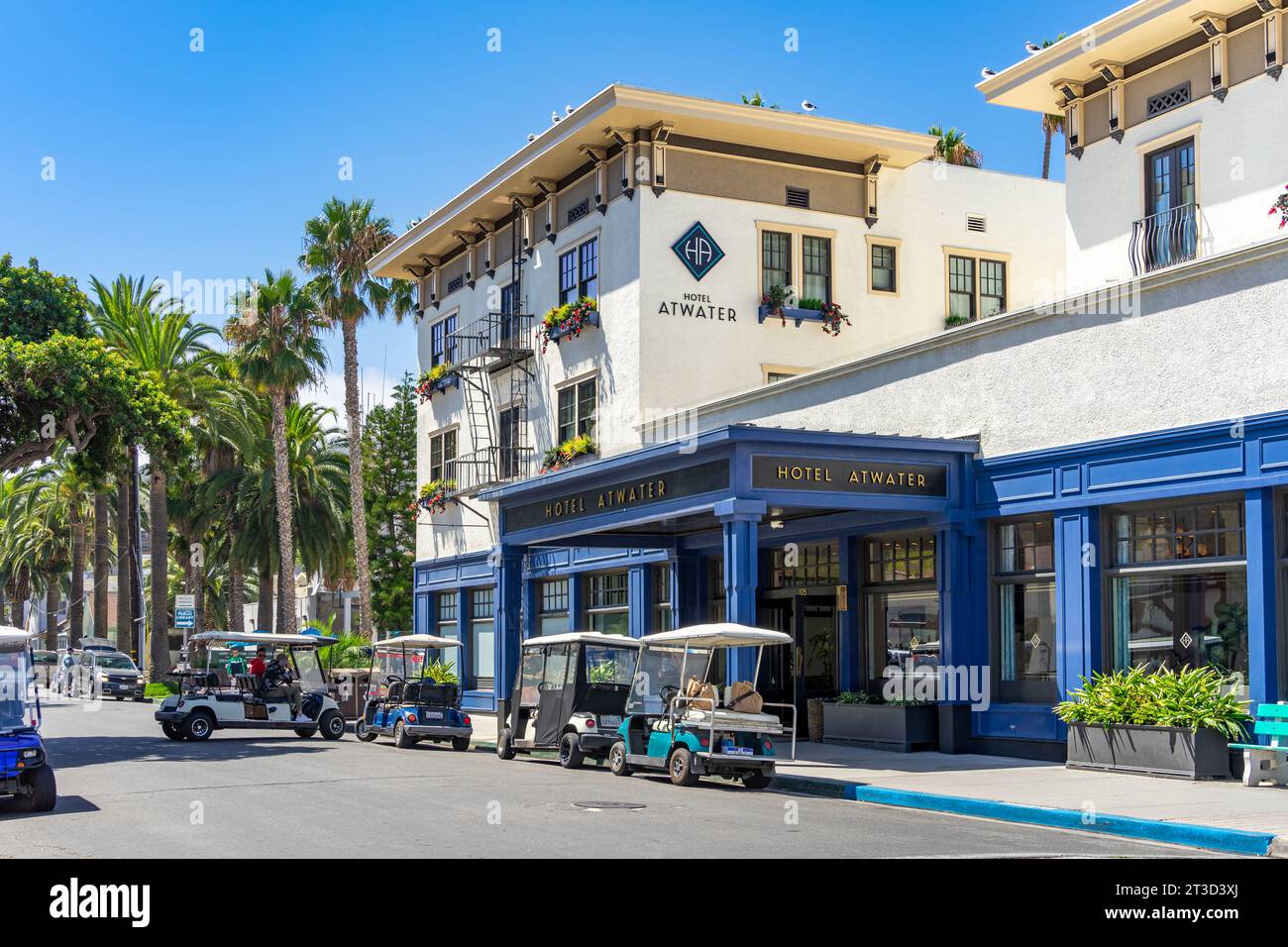 Avalon, CA, USA - September 13, 2023: Street view of the Hotel Atwater ...