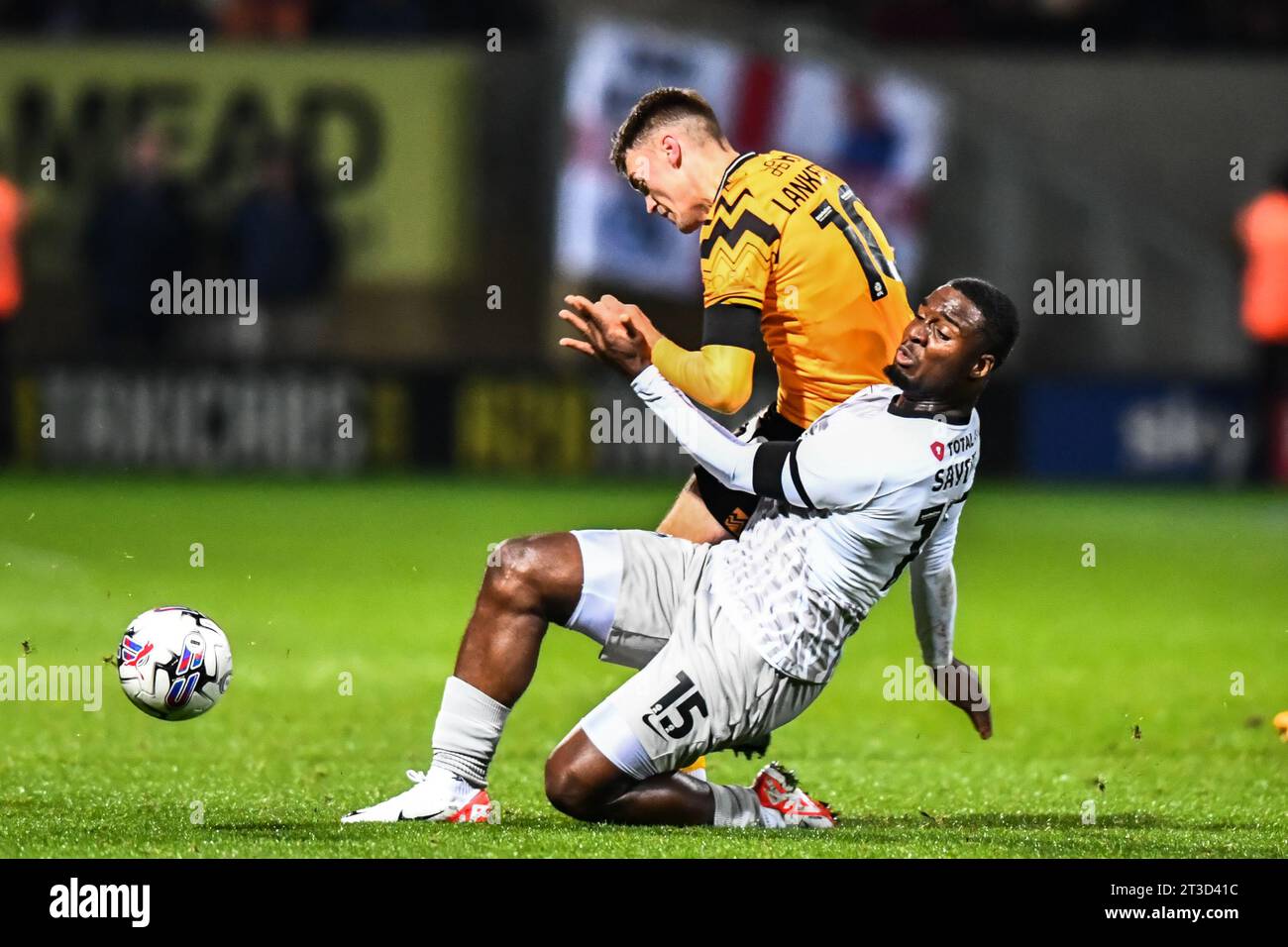 Christian Saydee (15 Portsmouth) challenged by Jack Lancaster (10 ...