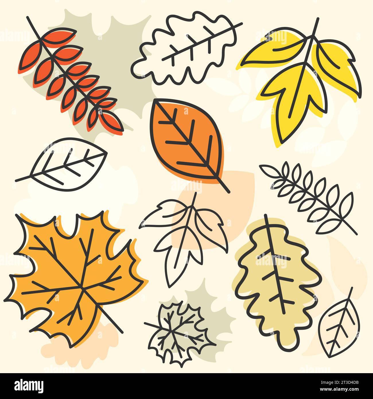 Autumn seasonal pattern background with leaves Vector Stock Vector ...