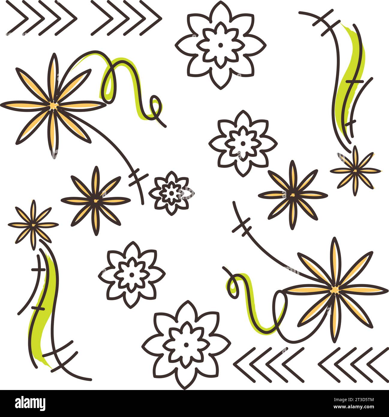 Hand drawn illustration background with flower shapes Vector Stock ... Hand drawn illustration background with flower shapes Vector Stock ...