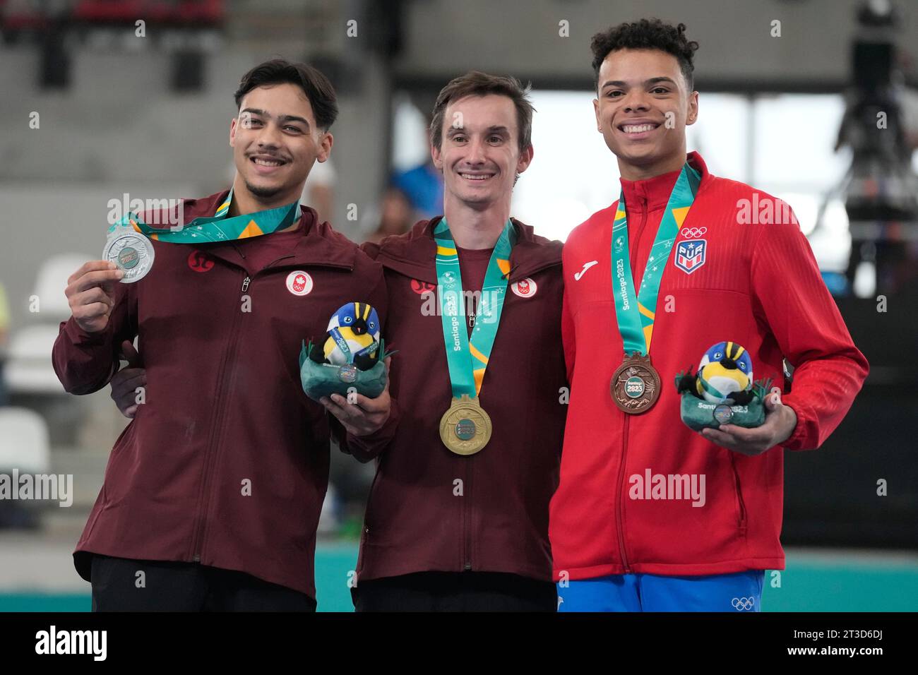 Medalists, from left, Canada's Jayson Rampersad, silver, his teammate ...