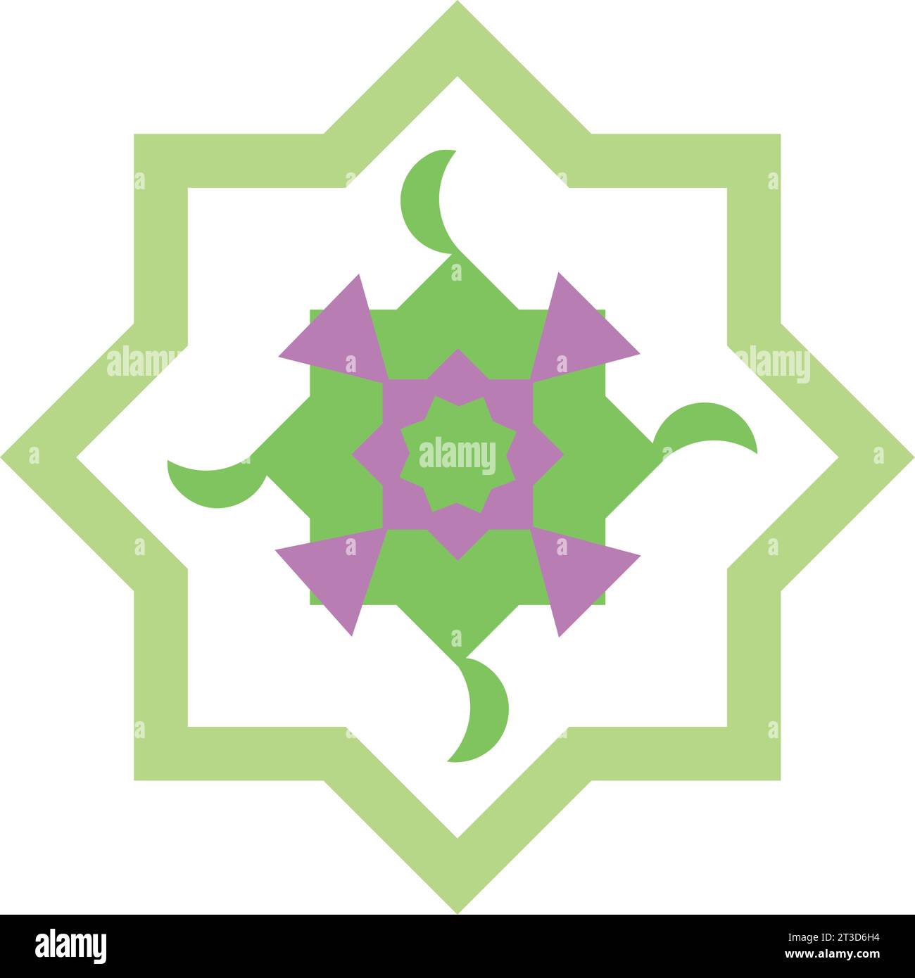 islamic star green illustration vector isolated Stock Vector Image ...