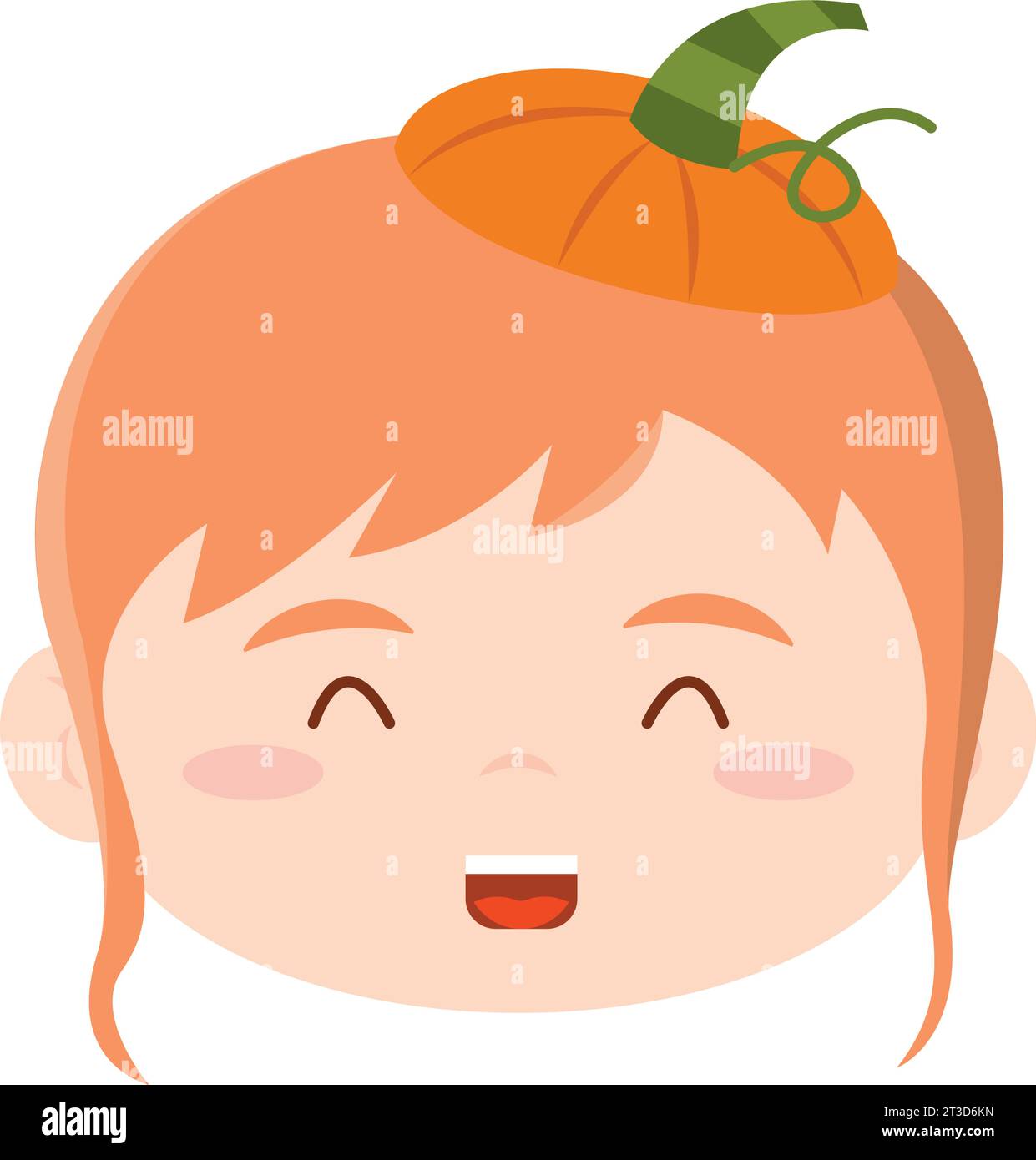 Cute kawaii pumpkin costume Halloween season Vector Stock Vector Image ...