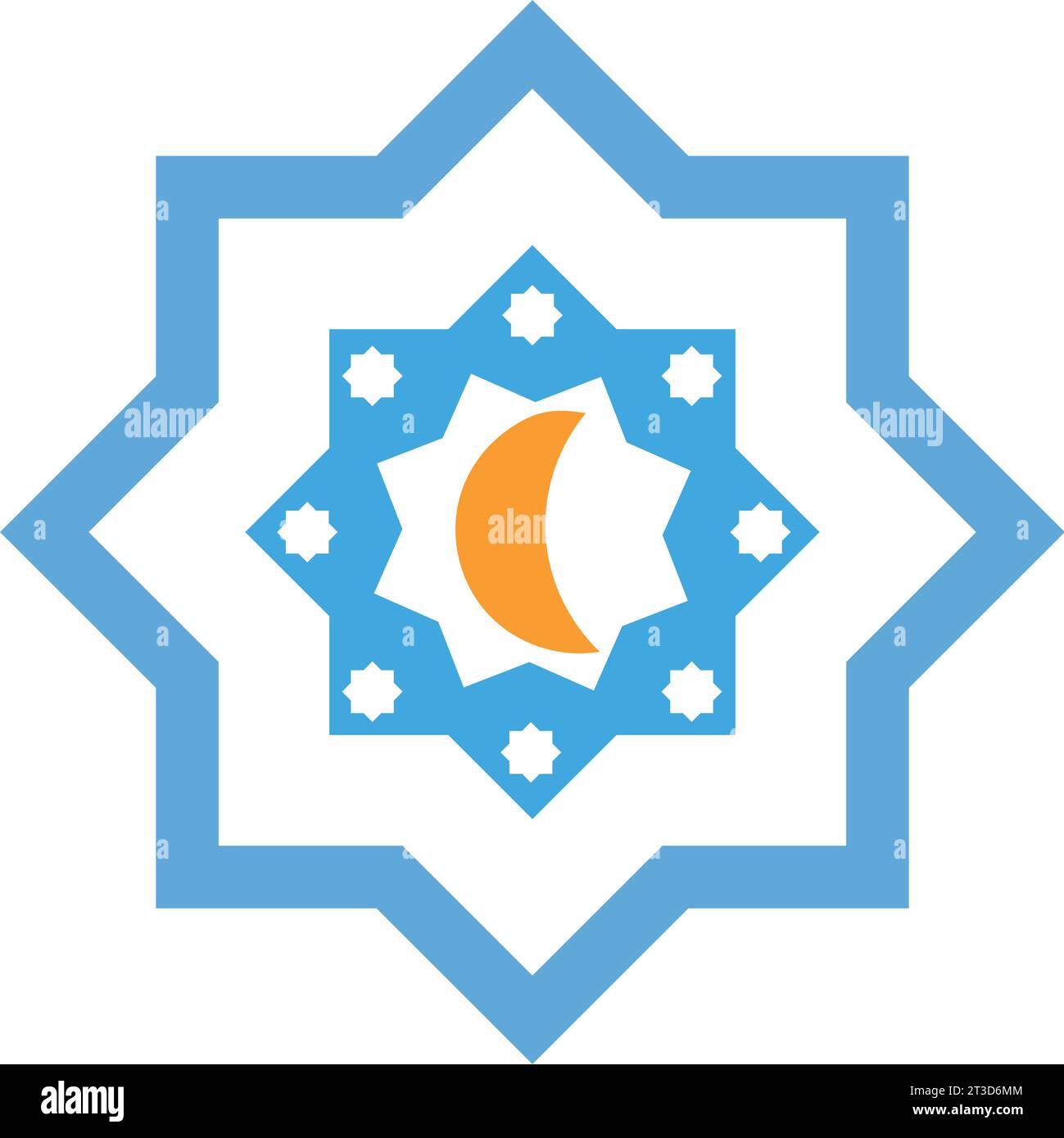 islamic star blue with moon vector isolated Stock Vector Image & Art ...