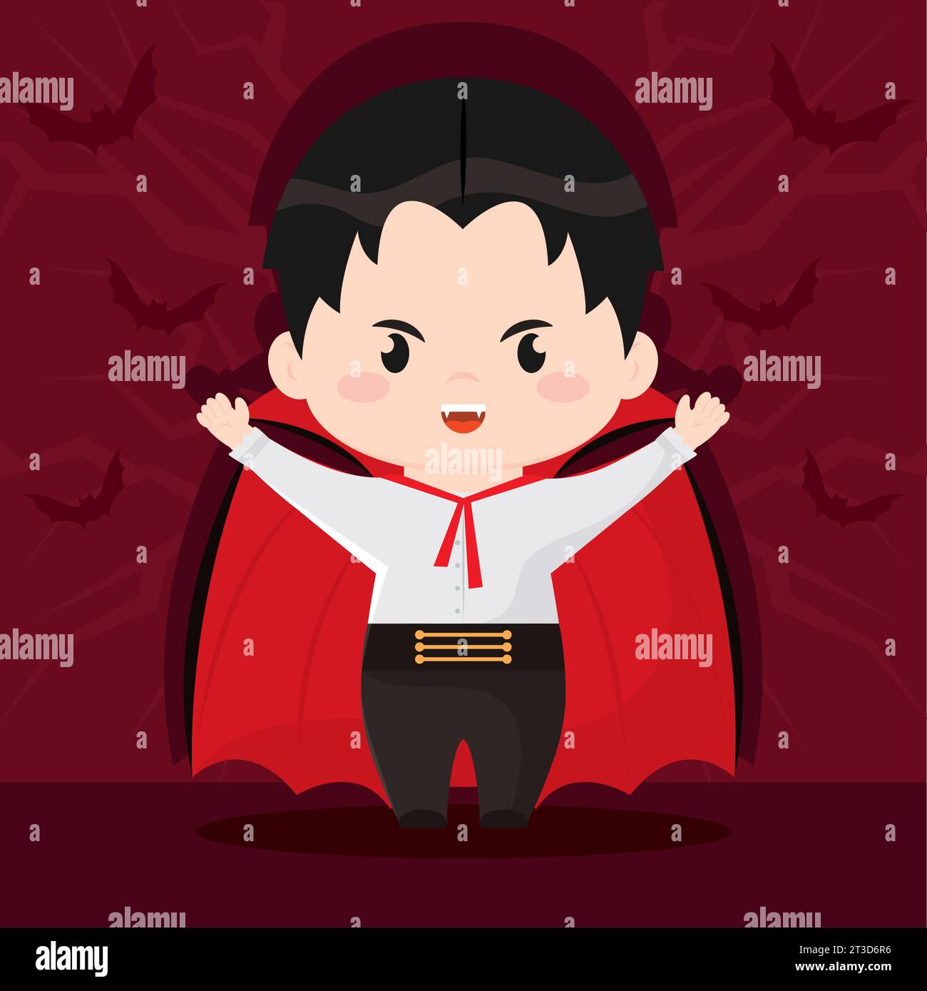 Cute kawaii vampire costume Halloween season Vector Stock Vector Image ...