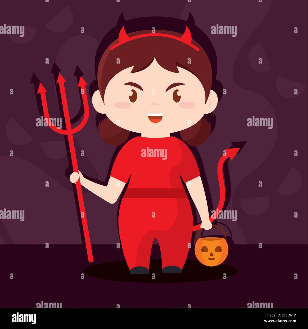 Cute kawaii devil costume Halloween season Vector Stock Vector Image ...