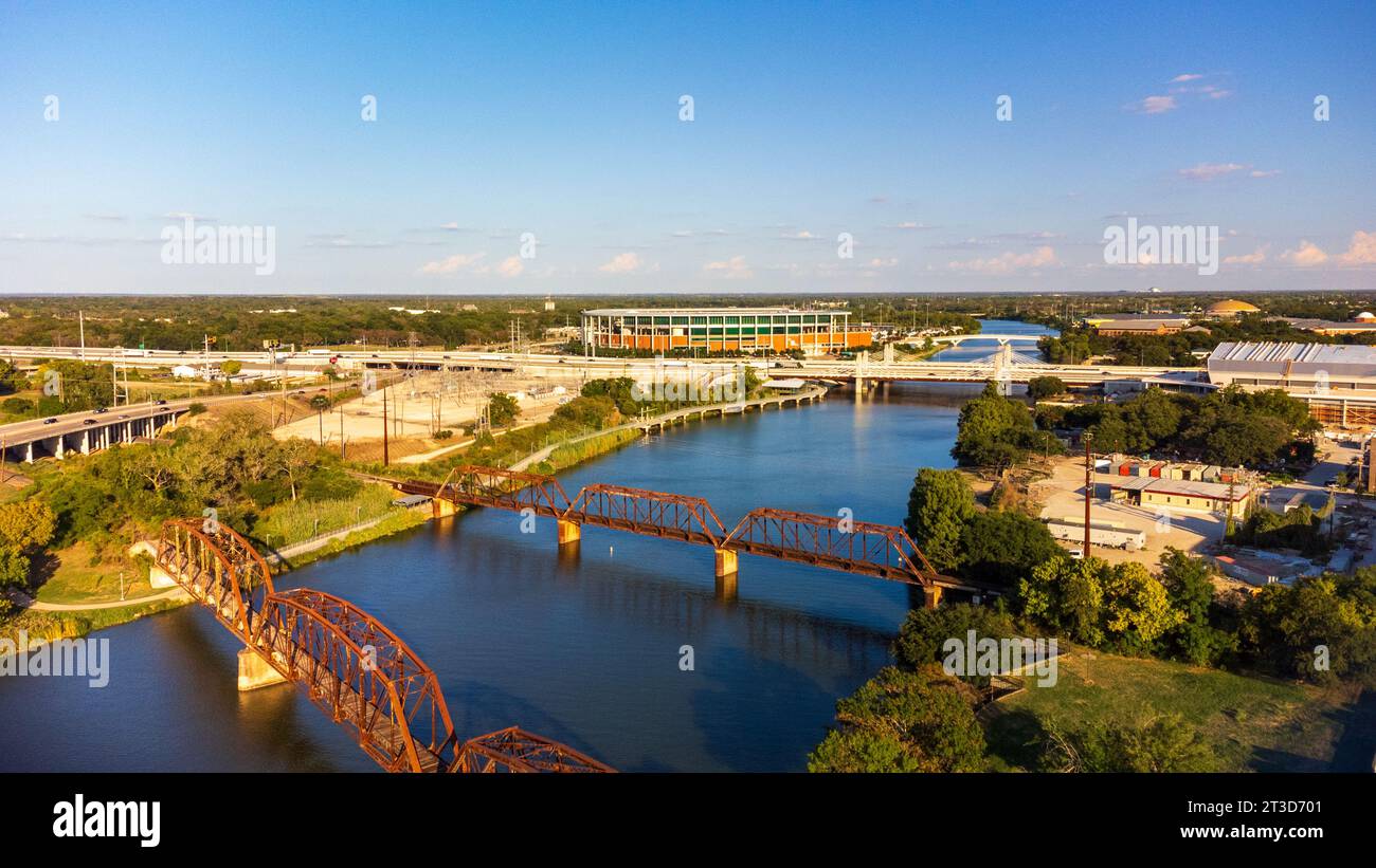 Waco, TX - September 22, 2023: Brazos River in front of McLane Stadium ...