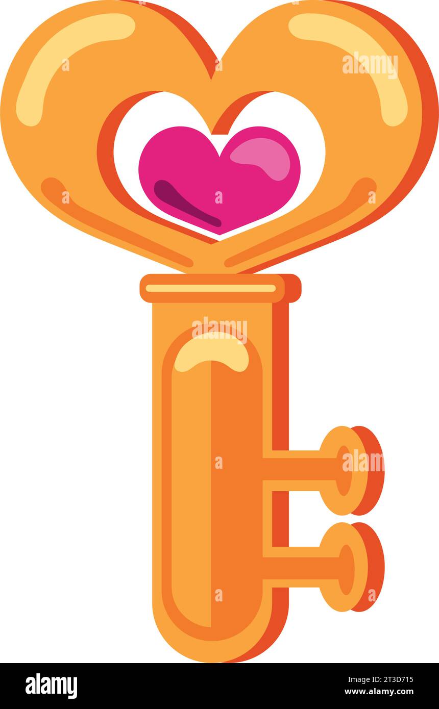 key video game with heart decor vector isolated Stock Vector Image ...