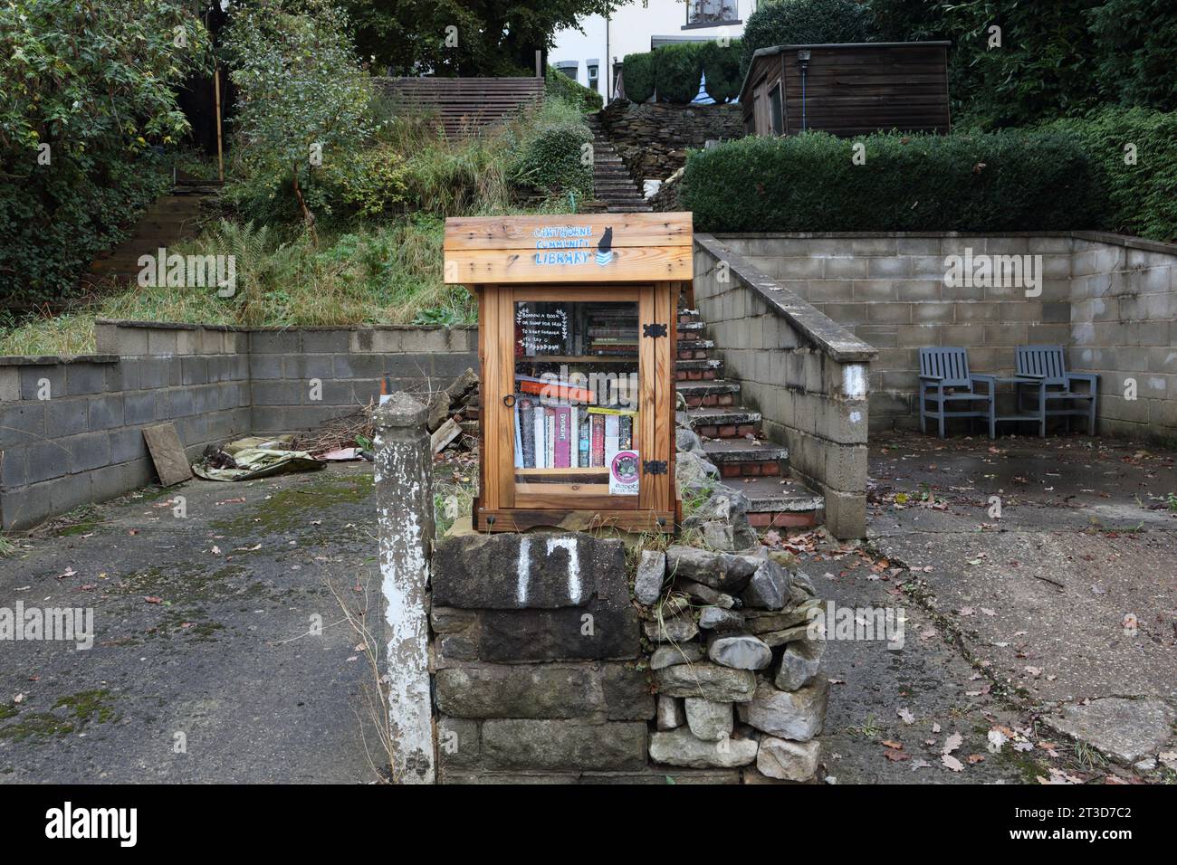 Community library reading books in suburban Sheffield England UK Book ...