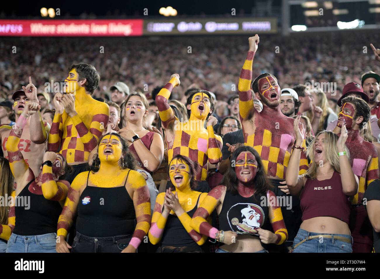 Florida State fans cheer in the stands during the first half of an NCAA ...