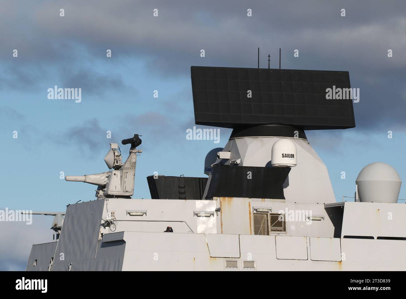 A Goalkeeper rotary cannon (Gatling-type) CIWS and a Thales Nederland ...
