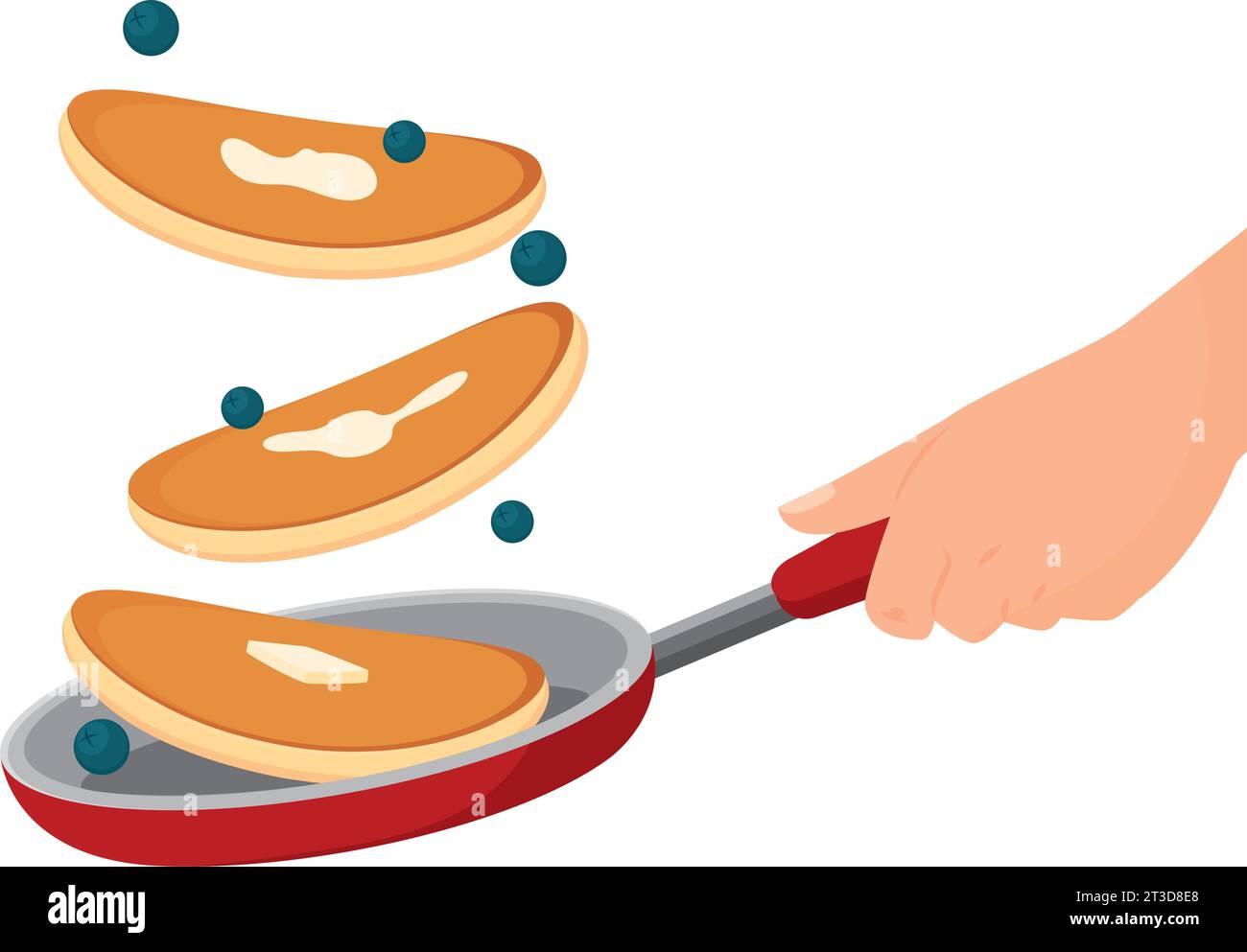 Pancake preparation Stock Vector Images - Alamy