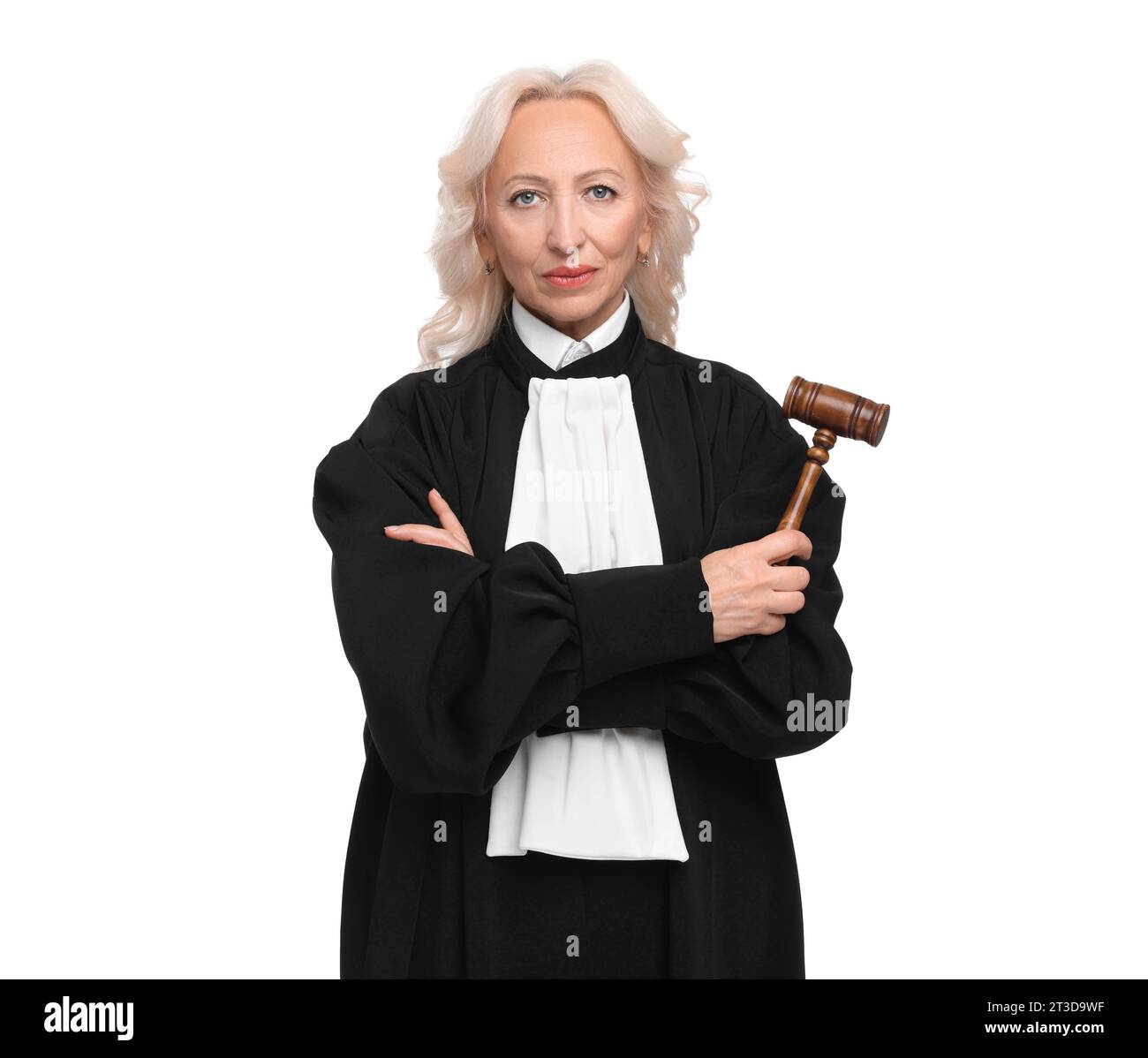 Senior judge with gavel on white background Stock Photo - Alamy Senior judge with gavel on white background Stock Photo - Alamy