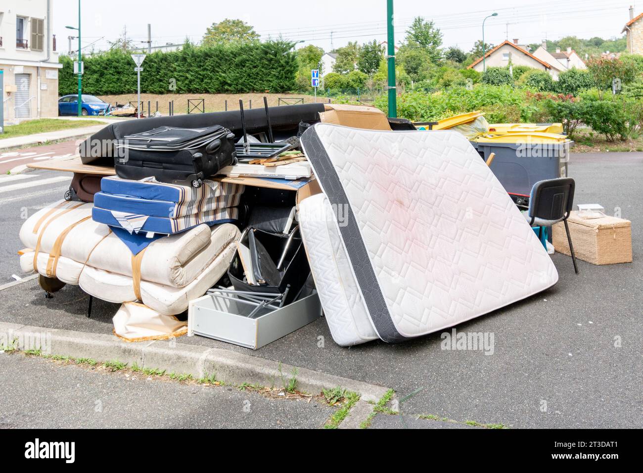 Bulky items on a sidewalk Stock Photo - Alamy
