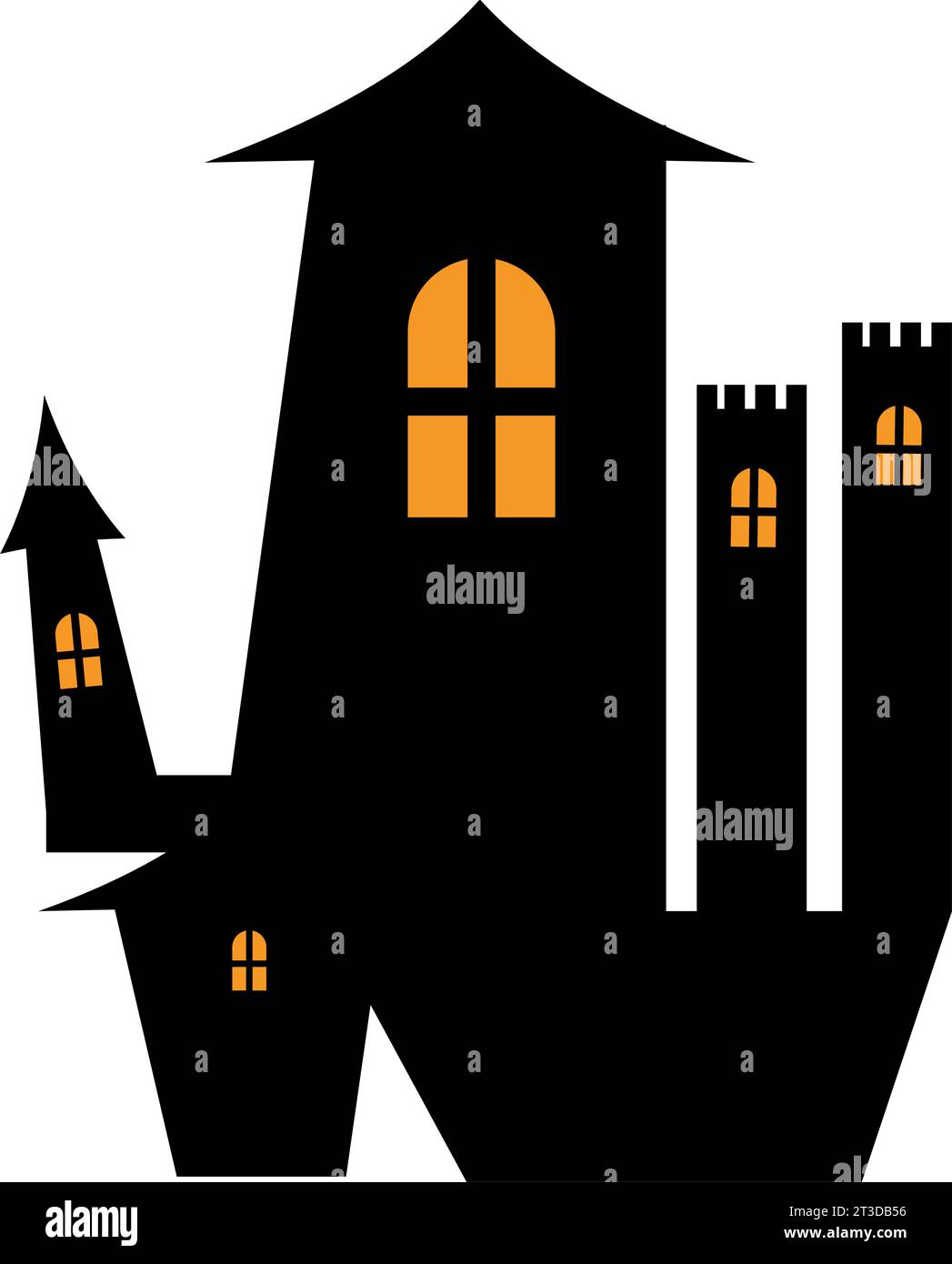 halloween castle spooky vector isolated Stock Vector Image & Art - Alamy