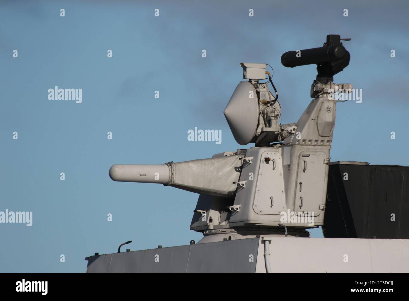 A Goalkeeper rotary cannon (Gatling-type) CIWS on Zr. Ms. De Zeven ...