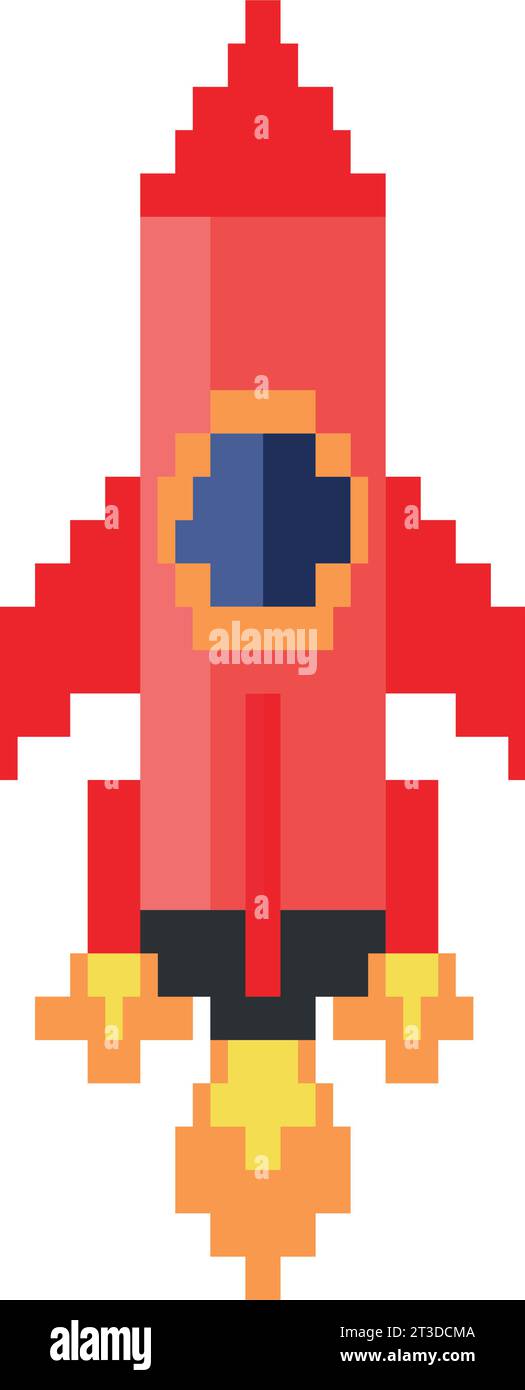 battle ship pixels red illustration vector isolated Stock Vector Image ...