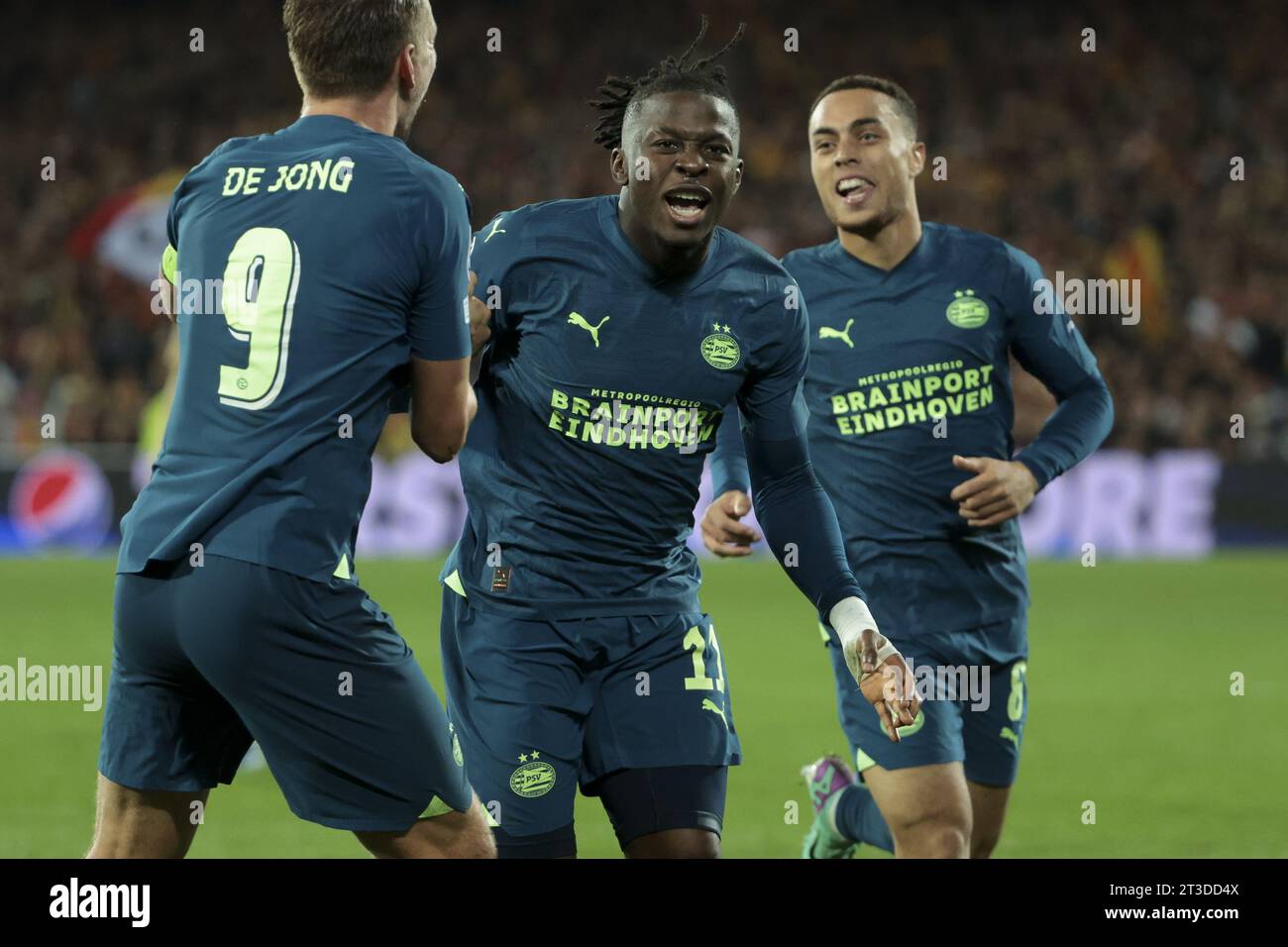 Johan Bakayoko of PSV Eindhoven celebrates his goal during the UEFA ...