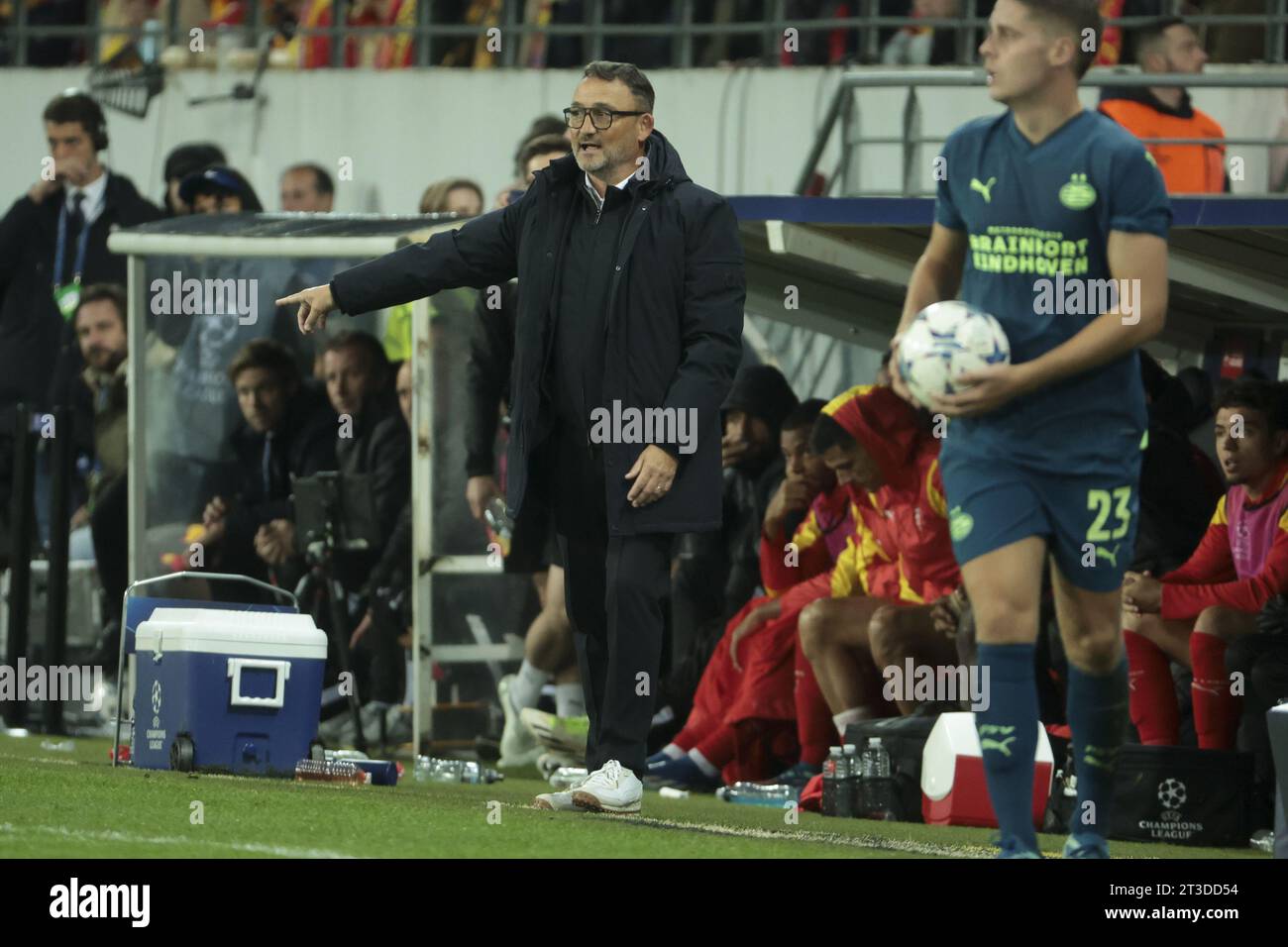 Coach of RC Lens Franck Haise during the UEFA Champions League, Group B ...