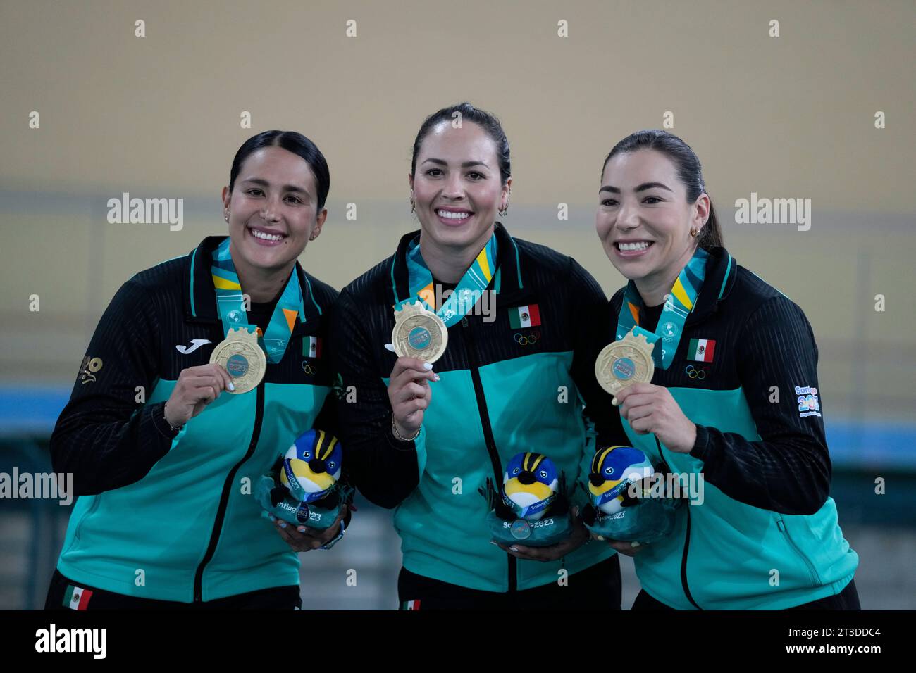 Gold medalists, from left, Mexico's Jessica Salazar, Yuli Verdugo, and ...