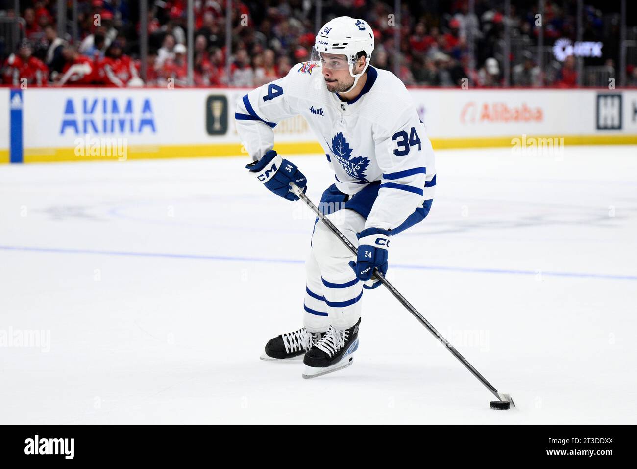 Toronto Maple Leafs center Auston Matthews skates with the puck during ...